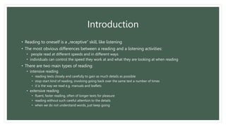 Approaches to reading | PPTX