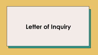 Technical writing letter of inquiry and parts | PPTX