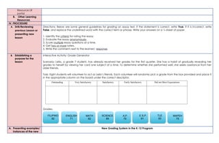 K to 12 example updated lesson plan for High School | DOCX