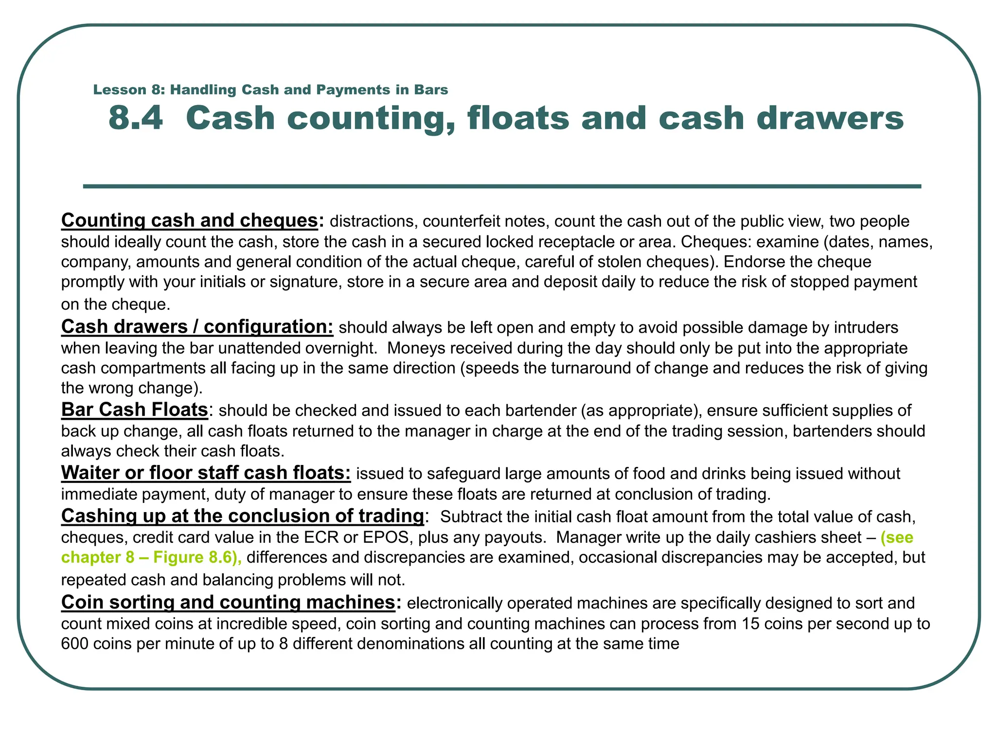 Handling Cash and Payments in Bars ppt. | PPT