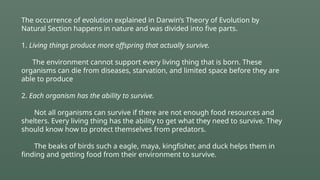 Occurrence of Evolution pptx . A change through mutation, explained in ...
