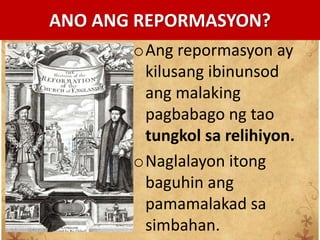 REPORMASYON AT ANG MGA REPORMISTA | PDF