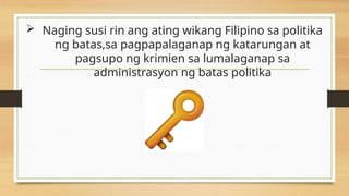 Wikang Filipino sa agham panlipunan (batas at politika) | PPTX