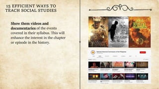 15 efficient ways to teach social studies | PPTX
