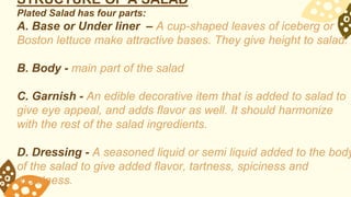 9 - TLE COOKERY (Present a variety of salads and dressings) | PPTX