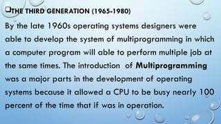 Systems software category and history of operating system ...