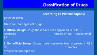 Drugs and classification of drugs .pptx