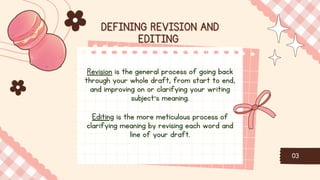 summarization of revising and editing under post writing strategies | PPT
