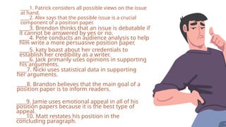 A guide on how to write a position paper | PPTX