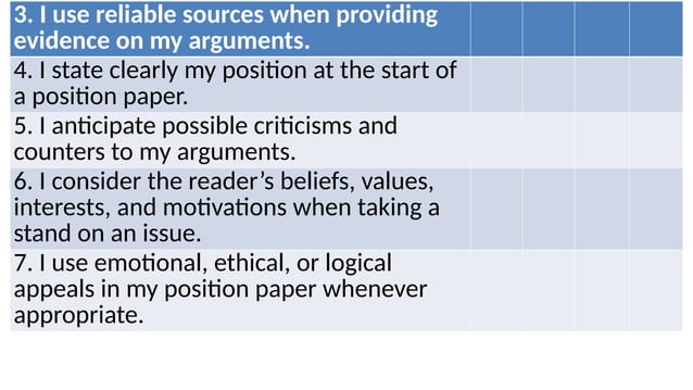 A guide on how to write a position paper | PPT