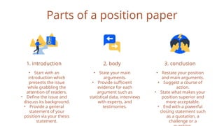 A guide on how to write a position paper | PPTX