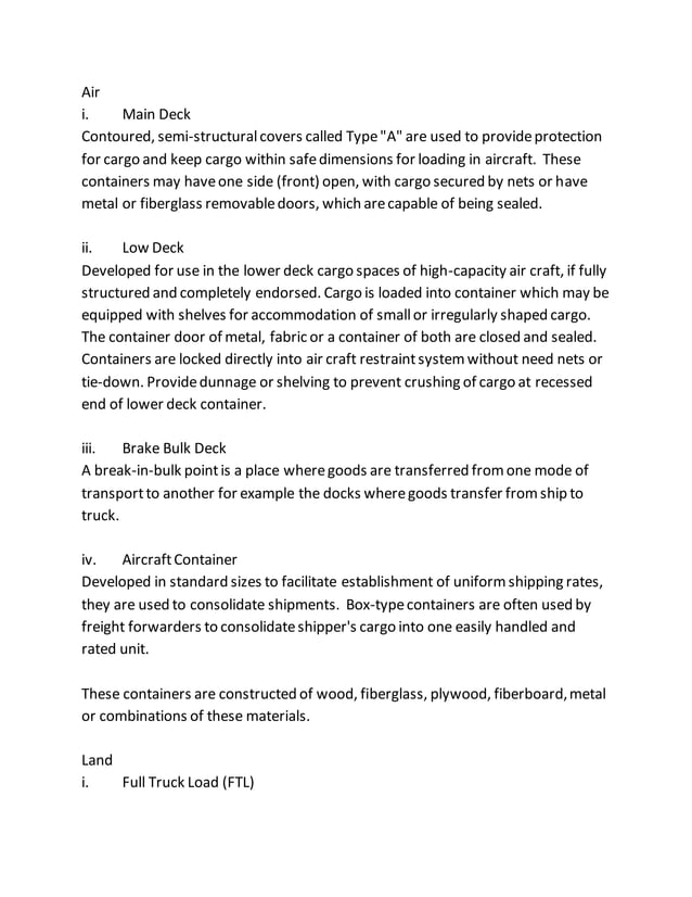 Inbound cargo handling | DOCX | Logistics and Transportation Industry ...