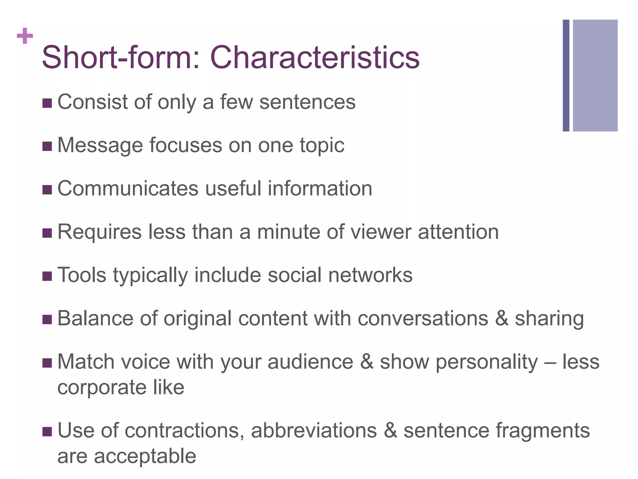 Short-form Content Marketing | PPTX