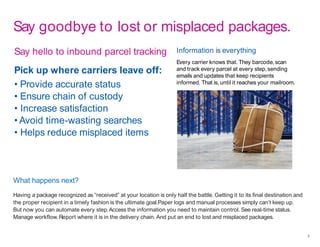 Inbound Parcel Tracking and Management | PDF
