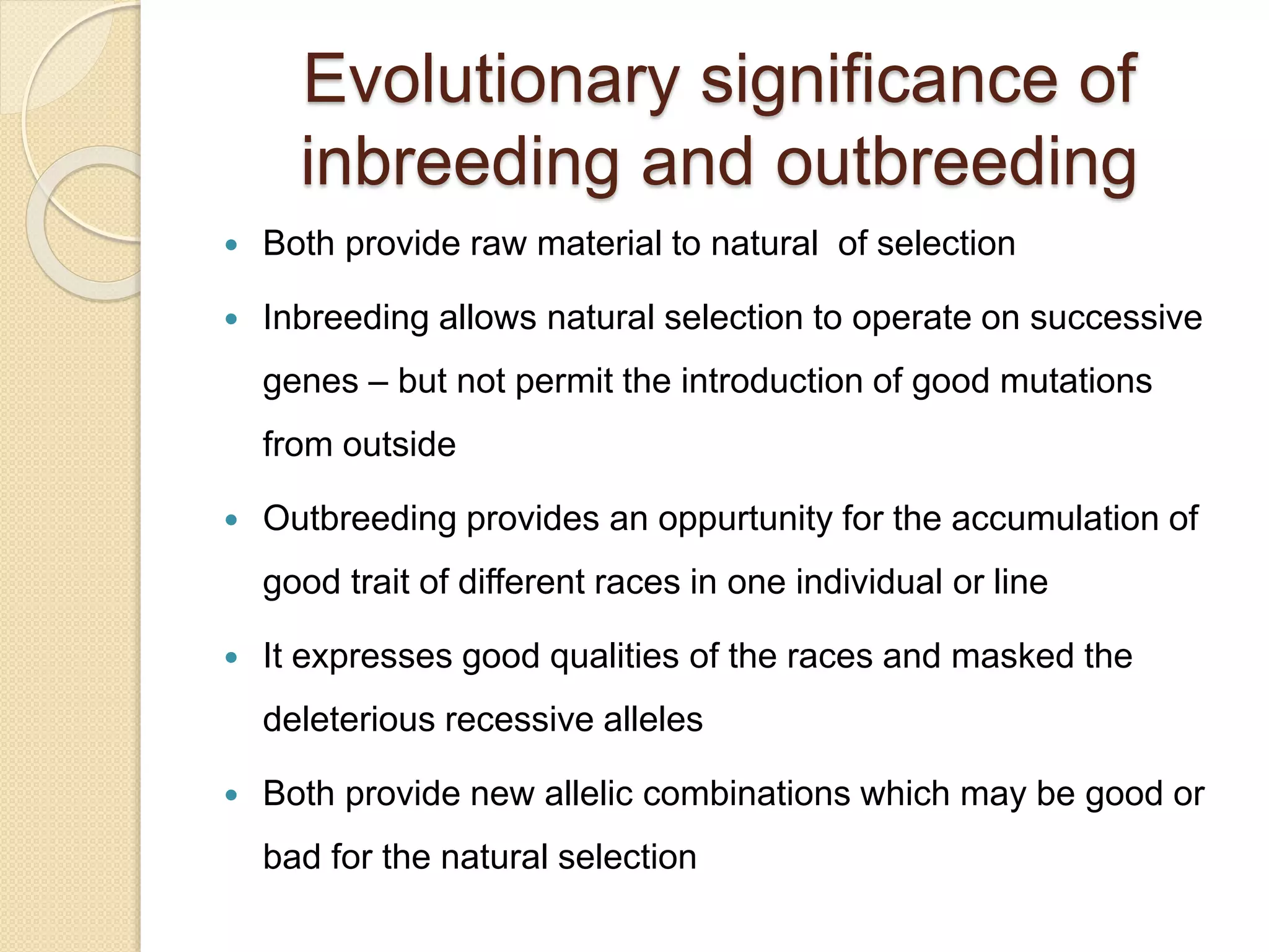 Inbreeding and outbreeding | PPTX