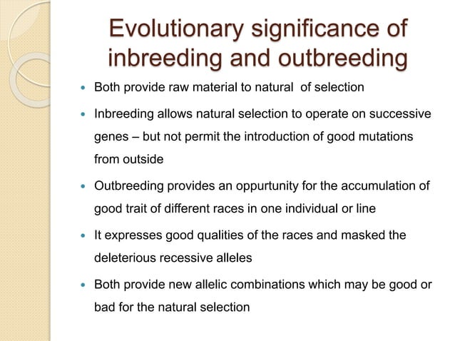 Inbreeding and outbreeding | PPTX | Genealogy and Ancestry | Hobbies ...
