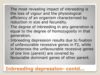 Inbreeding and inbreeding depression | PPTX