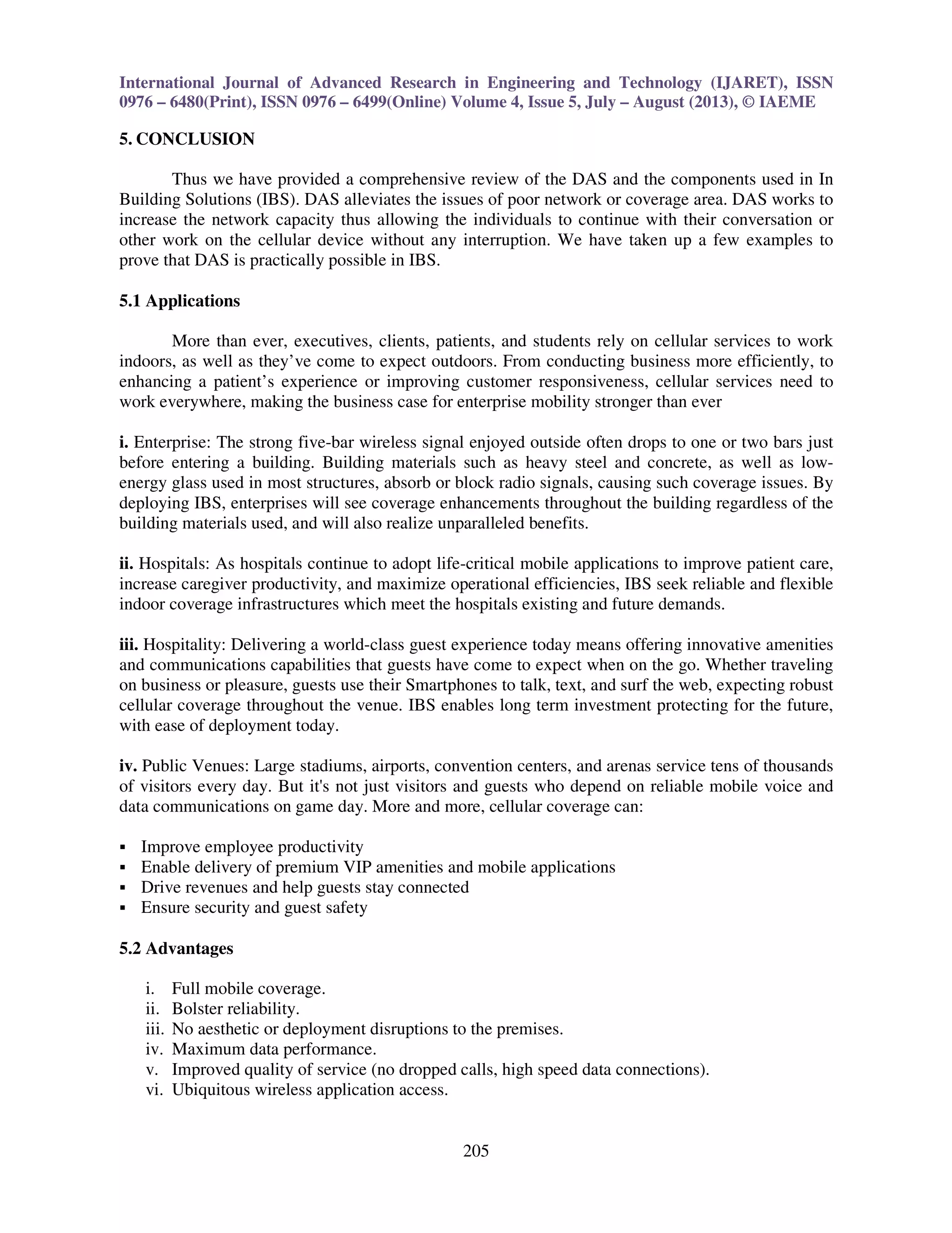 In building solutions ibs using distributed antenna system | PDF
