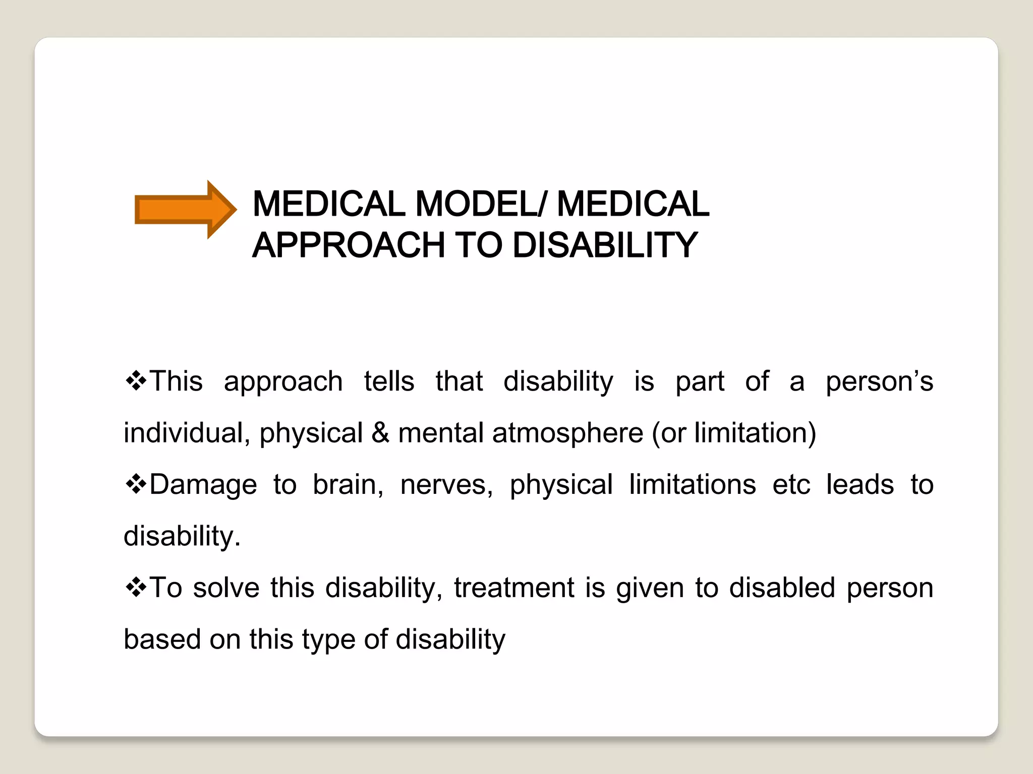 MODELS OF DISABILITY APROACHES | PDF