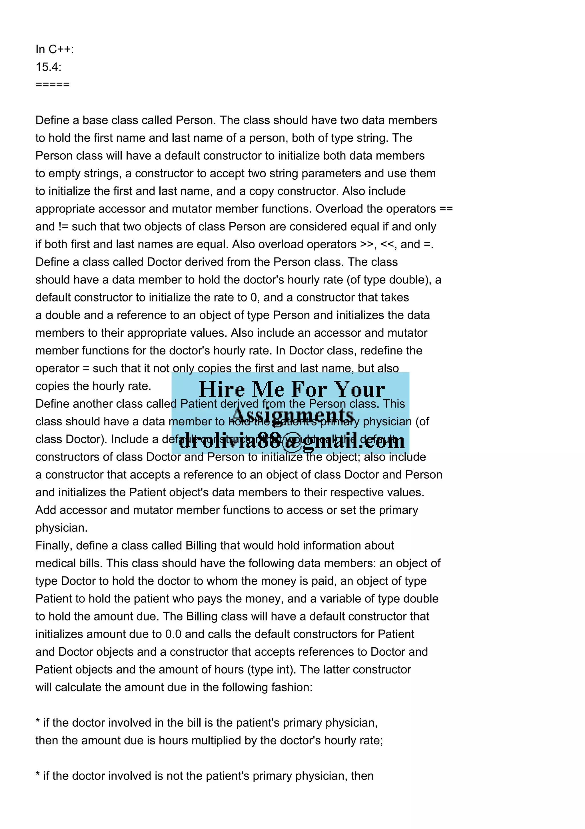 In C++ 154 Define a base class called Person The .pdf