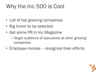 How to Make the Inc 500 List | PPT