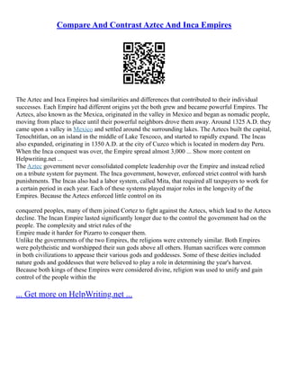 Inca And Aztec Empires Similarities | PDF
