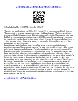 Inca And Aztec Empires Similarities | PDF