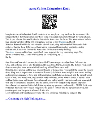 Inca And Aztec Empires Similarities | PDF