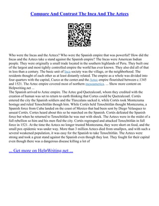Inca And Aztec Empires Similarities | PDF