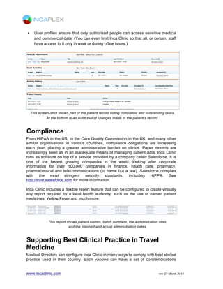 Inca Clinic Product Brochure | PDF | Vaccines | Medical Health