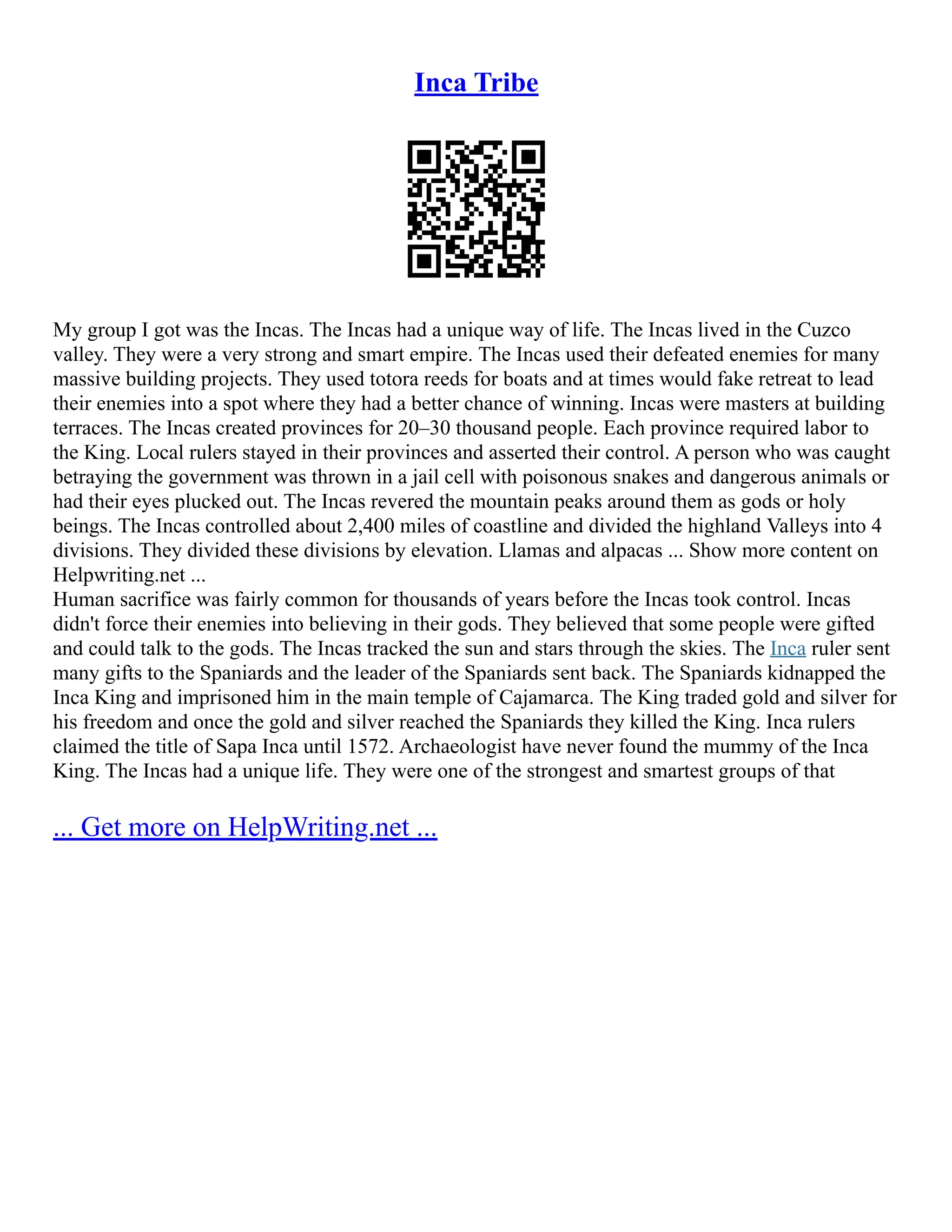 Inca In Peru | PDF