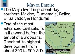 AMERICAN CIVILIZATIONS: INCA, MAYA AND AZTEC | PPT