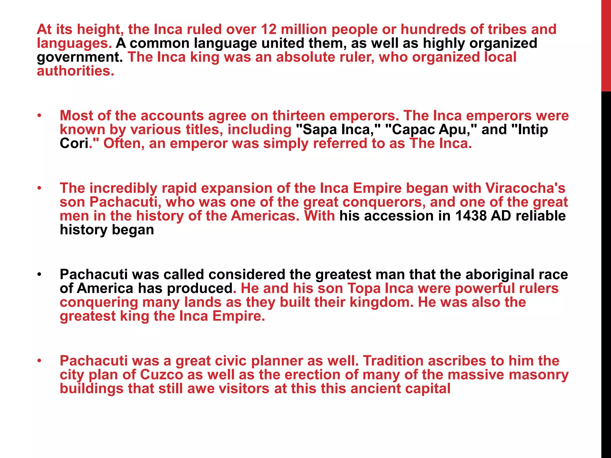 Ancient Civilizations : Inca | PPTX