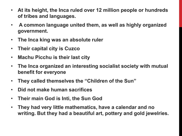 Ancient Civilizations : Inca | PPTX