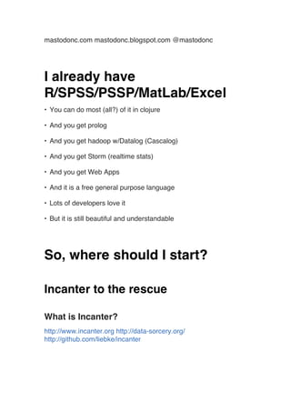 Practical Magic with Incanter | PDF