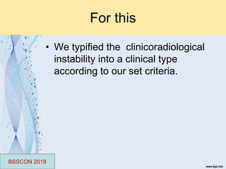 Incapacitating spinal instability | PPTX