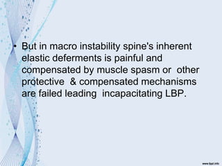 Incapacitating spinal instability | PPTX