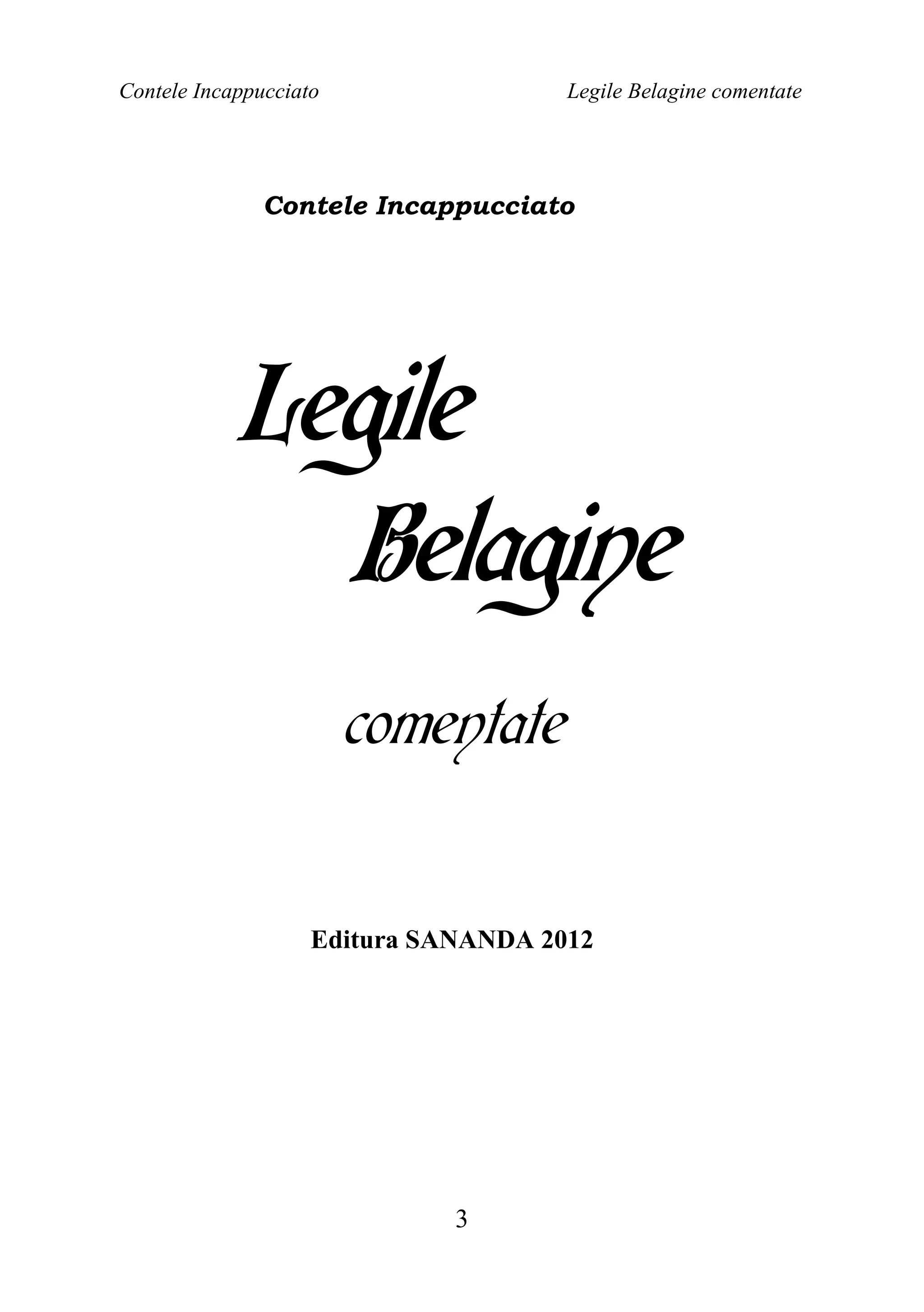 Incapucciato legile belagine comentate - v.1.0 | PDF