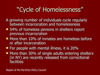 Incarceration, Reentry & Homelessness | PPT