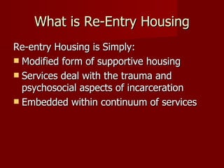 Incarceration, Reentry & Homelessness | PPT