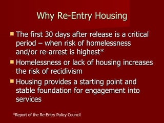 Incarceration, Reentry & Homelessness | PPT