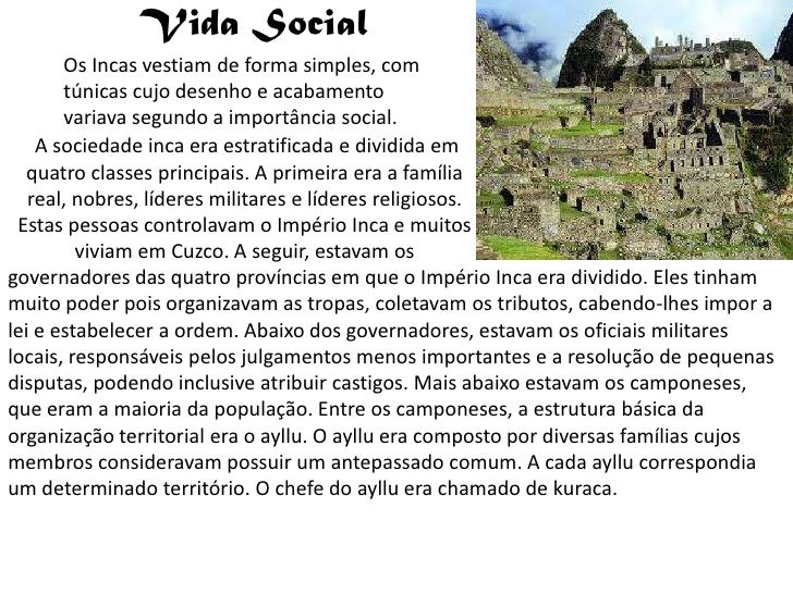Trabalho sobre os Incas