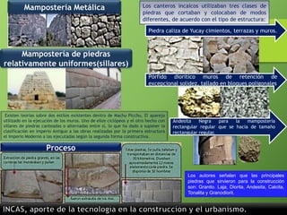 Incas, aportes de la tecnología en la construcción y urbanismo. | PDF