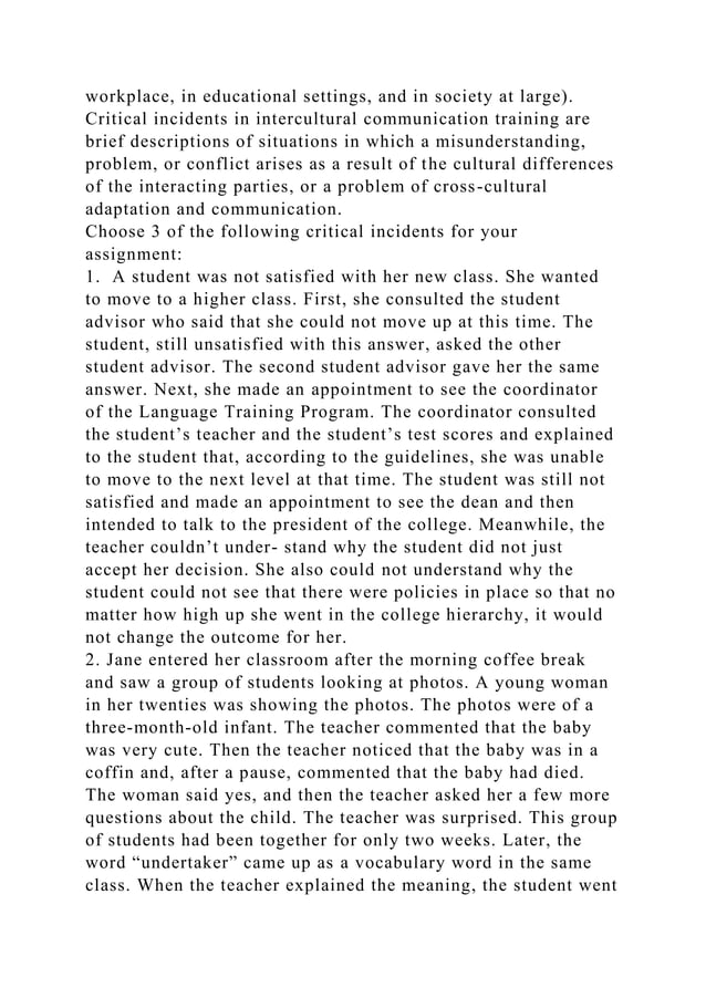 INCA Survey InformationINCA is an acronym for intercultural comp.docx ...