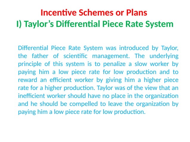 Incentive Schemes or Plans. ……. . | PPT