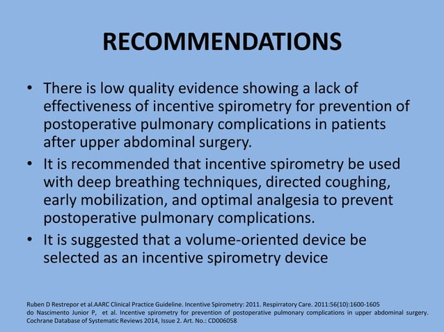 Incentive spirometry ppt | PDF | Lung and Respiratory Health | Diseases ...