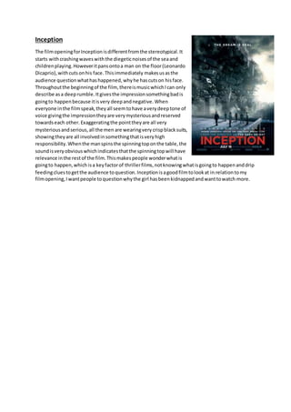 Inception | DOCX | Entertainment