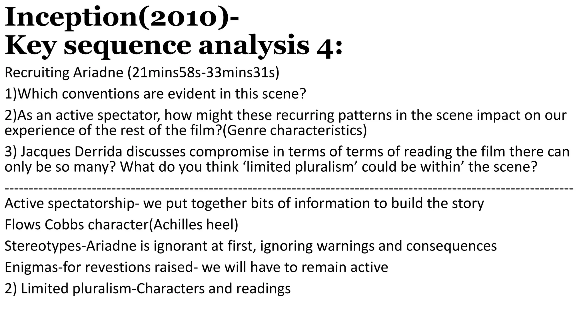 Film Studies- Paper 1(Session C: Inception & Captain Fantastic) | PPTX