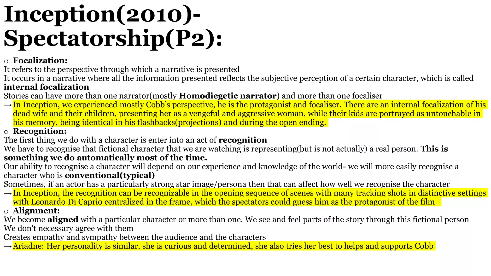 Film Studies- Paper 1(Session C: Inception & Captain Fantastic) | PPTX