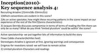 Film Studies- Paper 1(Session C: Inception & Captain Fantastic) | PPTX